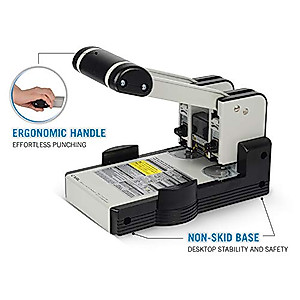 Carl MFG Heavy-Duty Punch, 2-Hole, 6mm, 100 Sheet Capacity, Silver/Blue (CUI62100)