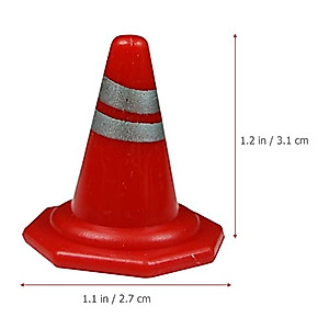iplusmile Kids Toys 15pcs Mini Traffic Cones Miniature Traffic Road Cones Pretend Play Toys Roadblocks Model Simulation Traffic Signs Construction Road Parking Cone for Sand Table Red Miniature Toys