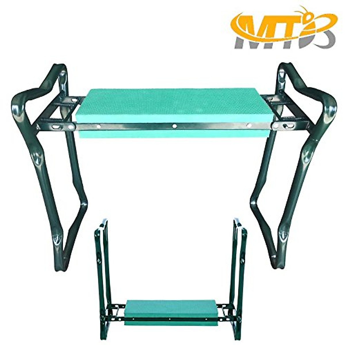 MTB Heavy Duty Folding Garden Kneeler and Seat for Weeding and Portable Garden Stool Seat with Bonus Tool Pouch, EVA Kneeling Pad