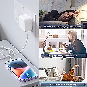 iPhone 35W Dual USB-C Port Compact Power Adapter, PD 3.0 GaN Foldable USB Type C Plug Fast Wall Charger Block for iPhone 14 13 12 11 Pro Max Plus Mini, iPad, AirPods, MacBook Air and More