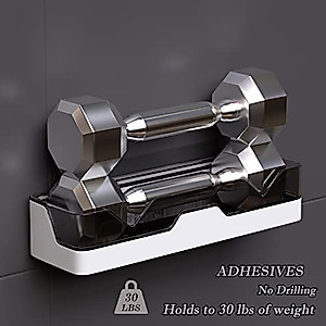 UIFER 2-Pack Adhesive Shower Caddy, Shower Shelves with Hooks, No Drilling Shower Racks for inside shower & Kitchen Storage