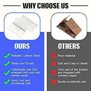 Lasnten 1000 Pcs Single Edge Razor Blades Industrial Scraper Razor Blades Safety Straight Edge Replacement Box Cutter Blades Glass Paint Scraper Razor Blades for Removing Labels, Decals, Stickers