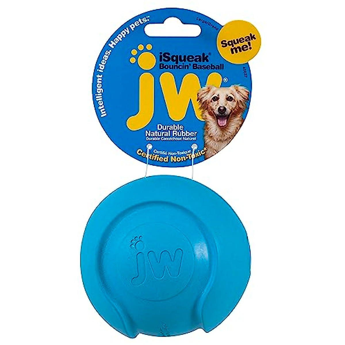 JW Pet Company iSqueak Bouncin' Baseball Dog Toy, Large (Colors Vary), multi (40037)