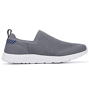 KOLILI Women's Walking Shoes Sock Sneakers Slip on Mesh Comfortable Running Shoes for Gym Travel Work, Dark Gray, US 7