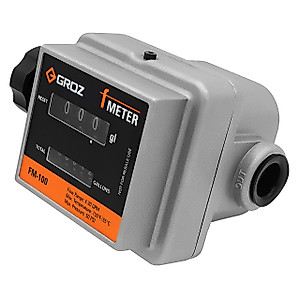 Groz 45682 F Meter Mechanical Fuel Meter, Gallons, 3/4" NPT Female