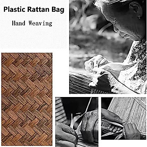 Small Handwoven Tote Shopper Bag Handmade Women Woven Shoulder Handbag Lightweight Basket Bag for Girls Beach Travel Outdoor Vocation