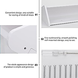 DOITOOL Wall Shoe Rack Mounted Wall Mount Slipper Rack White Hanging Shoe Storage Rack Non- punching Shoe Stand Door Shoe Hangers Bathroom Shoe Holder Wall Mounted Shoe Storage