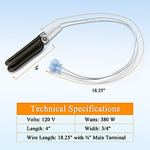 Criditpid SRV7000-462 Loop Igniter for Quadra-Fire Classic Bay 1200, Santa Fe, Mt. Vernon Pellet Stove, 18" Igniter for Heatilator Eco Choice CAB50, PS35, PS50 Pellet Stove.