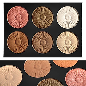 Highlighter Contour Makeup Palette,Afflano Bronzer Highlighter Blush Matte Shimmer 6 Colors,Face Cheek Contour Palette Highlight Blush Nude Pink Rose Gold, Eye Highlighting Natural Illuminating