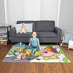 Franco Kids Room Non Slip Area Rug, 69 in x 52 in, Spongebob Squarepants