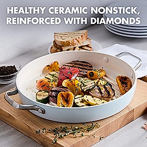 GreenPan Padova Hard Anodized Healthy Ceramic Nonstick, 11" Grill Pan, PFAS-Free, Dishwasher Safe, Light Blue