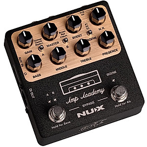Briskdrop NUX NGS-6 Amp Academy Amp Modeler Guitar Pedal - Bundle with 2 Instrument Cables, 2 Patch Cables, and Snark Tuner, NGS-6bundle, Brown,Red