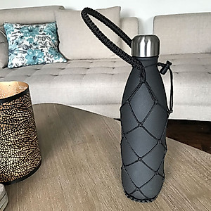 Gearproz HydroNet Handle - Compatible with S'well, Simple Modern, Mira, Manna Stainless Steel Water Bottles — Available in 9 oz, 17 oz, 25 oz (Black, 17 oz)