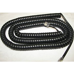 DIY-BizPhones 5-Pack Charcoal (aka Black) 25' Ft Long Handset Cords Compatible with Avaya IP Phone 9400 9500 9600 J100 Series Digital 9608G 9610 9610G 9611G 9620 9620L 9630 Receiver Curly Coil Lot