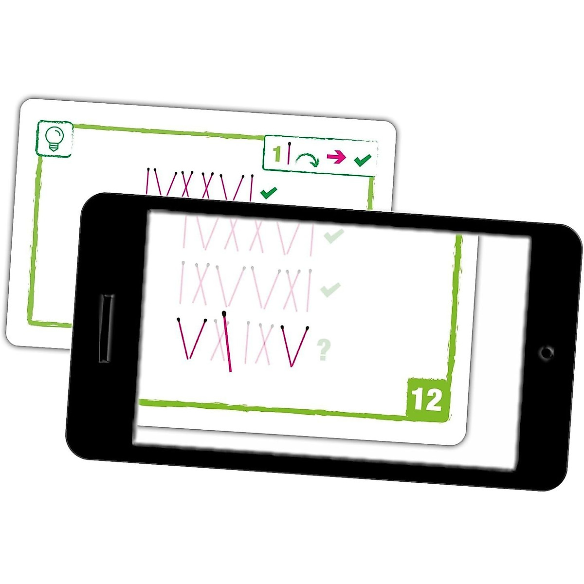 Brain Games Logic Cards Matchsticks - Math Brain Teaser Card Game for Kids, Teenagers & Adults - Award Winning Family Fun!