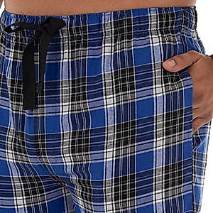IZOD Men's Poly-Rayon Yarn-dye Woven Sleep Pant Pajama Bottom, Blue Plaid, Large