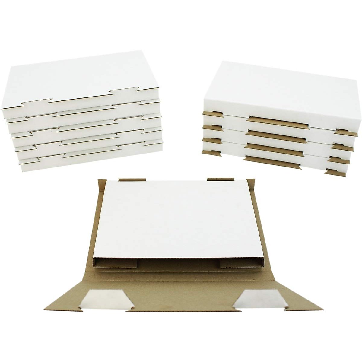 10 White Fold-Up Cardboard Standard Single DVD Case Mailers #DVBC01 - Shipping Boxes / Containers with Lock-In Tab