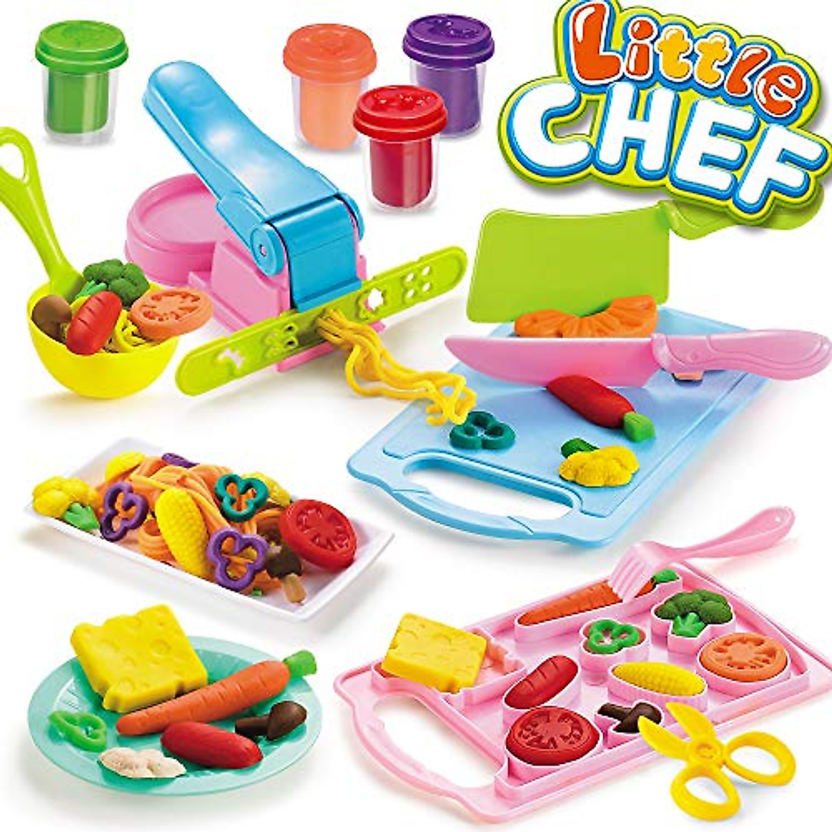 Color Dough Toys for Kid Kitchen Creations Little Chef Color Dough Set Games