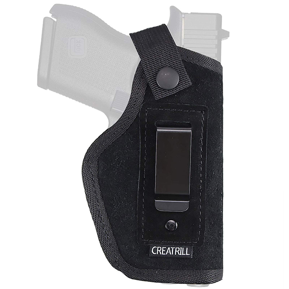 Creatrill Suede Leather Inside The Waistband Holster | Compatible with M&P Shield 9mm40, 45 Auto/Glock 26 27 29 30 33 42 43 / Ruger LC9 / Springfield XD & Similar Pistols