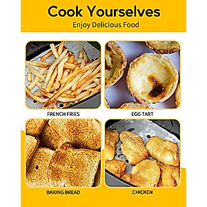 Katbite Air Fryer Parchment Paper, 7.5 inch Heavy Duty Square Air Fryer Liners, Perforated Parchment Paper for Air Fryer, Oven, Steamer, Pans, Extra Strong, No Burn, Easy Cleanup, 120Pcs