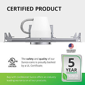 Sunco 24 Pack 4 Inch Recessed Lighting Housing Can Light New Construction Air Tight Steel Ceiling Can 120-277V Hard Wired TP24 Connector Easy Install IC Rated, UL Listed