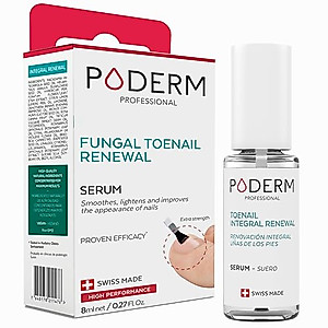 PODERM – 2 in 1 TOENAIL INTEGRAL RENEWAL – Restores Appearance of Discolored/Damaged Nails – Toe and Fingernail Repair – 100% Natural Ingredients and Vegan – Quick & Easy – Swiss Made