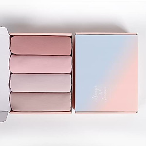 Febfim 4PCS Premium Dubai Muslim Women Chiffon Crinkle Hijab Scarf Plain Chiffon Bubble Hijab Wrap ShawlMix color C