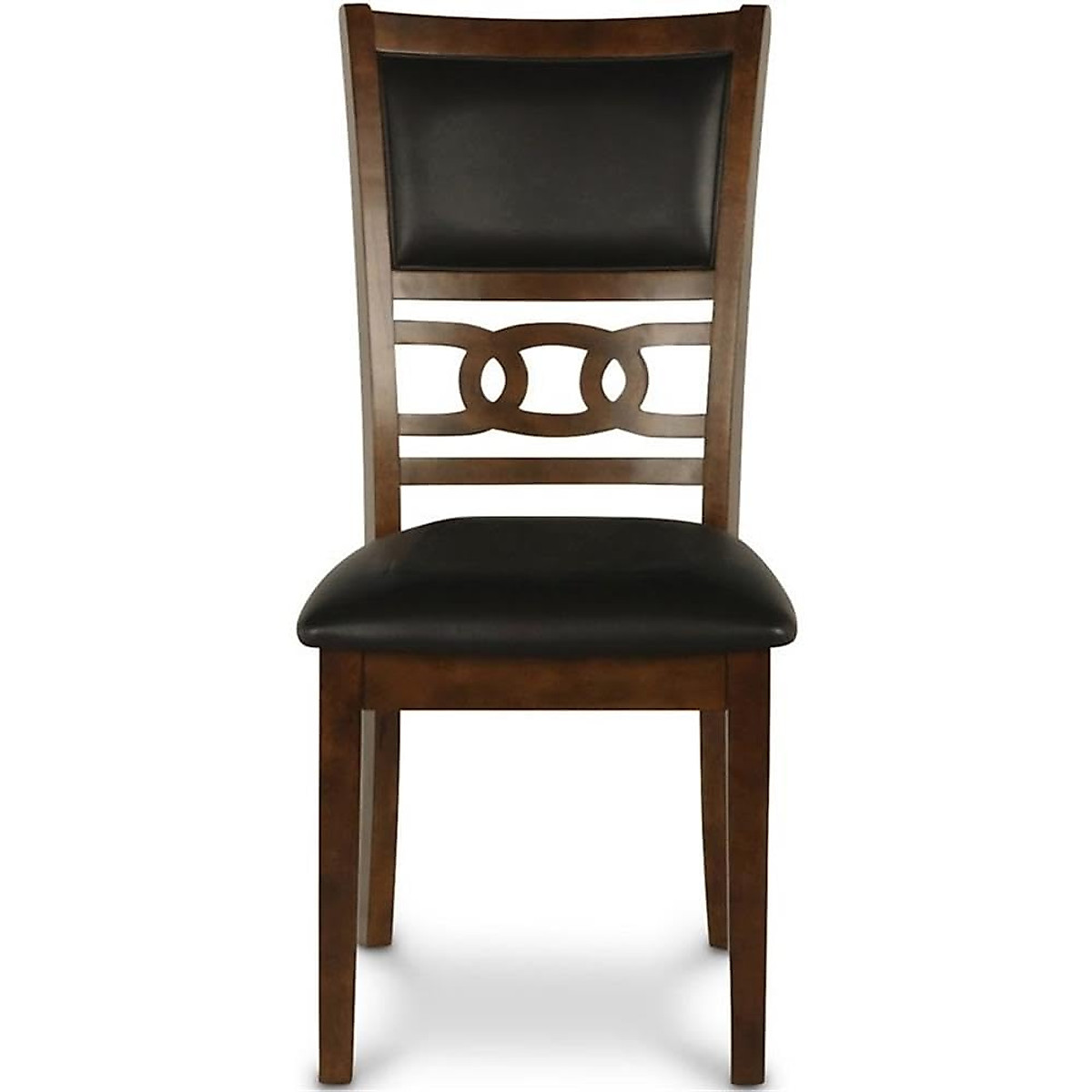 New Classic Furniture Gia 5-Piece Round Dining Set with 1 Dining Table and 4 Chairs, 47-Inch, Brown