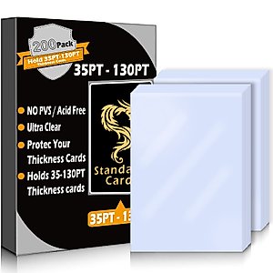 Trading Card Sleeves,Top Loaders Card Protection for Baseball Cards, Matte Card Sleeves Fit for Yugioh,Football,Magic,Sports Cards (Transparent, 72 * 92mm)