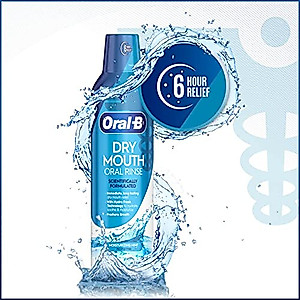 Oral-B Dry Mouth Oral Rinse Mouthwash, Moisturizing Mint, 16 Fl Oz