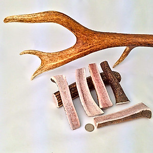 Mountain Dog Chews - Petite Split Elk 6 Pack - Elk Antler Dog Chew - Grade A Premium - Organic - Made in USA - No Mess