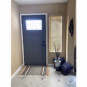 Beautifully 2'x3' Woven 3D Design Colorful Boho Cotton Small Area Fluffy Indoor Rugs for Living Room, Bedroom, Bathroom, Kitchen, Outdoor Picnic (Geometric 1)