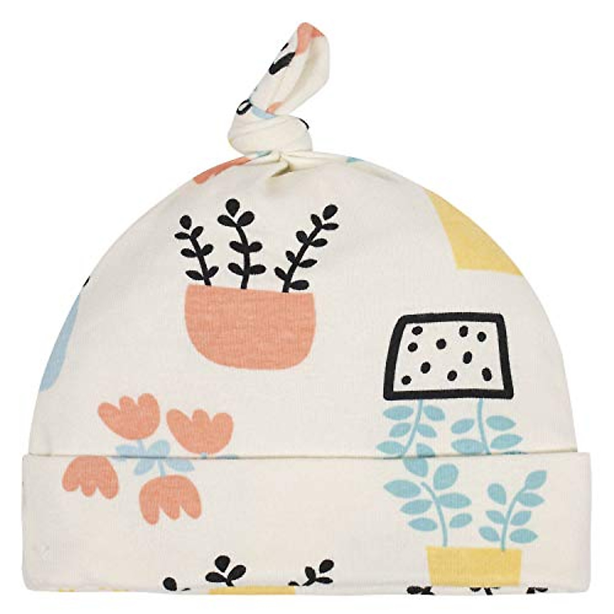 Gerber Baby Girls 3-Piece Shirt, Footed Pant, and Cap Set, Yellow/Ivory, Newborn