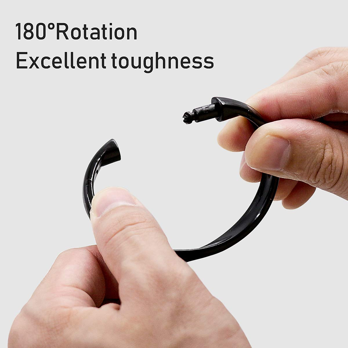 Qulable Shower Curtain Rings-12 Pack- Plastic Shower Curtain Hooks O-Shaped Rings Hook Glide Easily on Bathroom Shower Rod(Black)