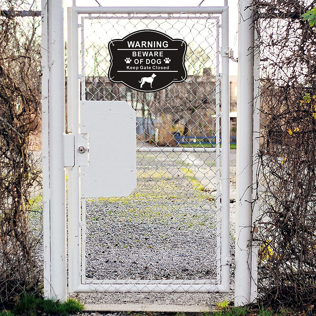 2 Pack Beware of Dog Signs for Fence,10x8 Inch Rust Free .040 Aluminum Metal Yard Sign, Fade Resistant, UV Protected, Weatherproof Warning Dog Sings for Door or Gate