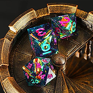 DND Dice,Dice Set, D&D Dice, Dungeons and Dragons Dice, Sharp Edge Dice for Table Games (Magic World)