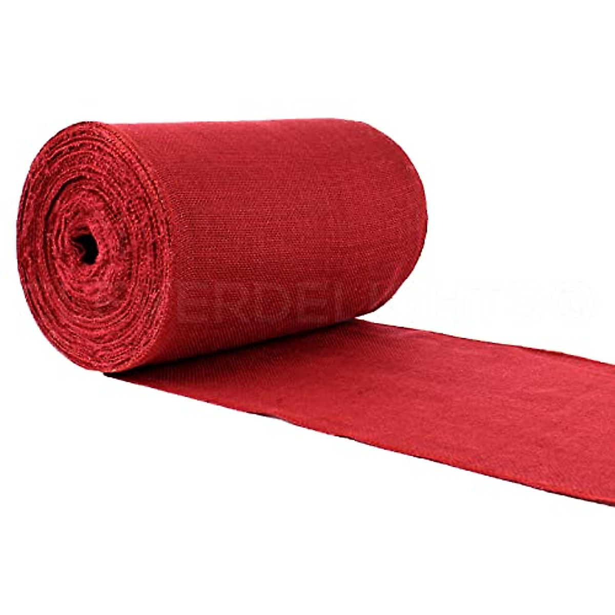 CleverDelights 12" Premium Red Burlap Roll - 50 Yards - No-Fray Finished Edges - Natural Jute Burlap Fabric