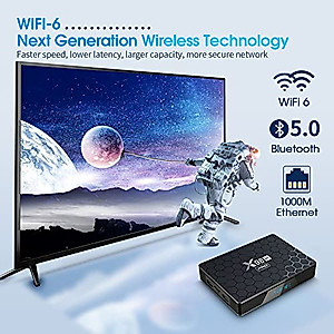 Android TV Box 12.0, X98H PRO Smart TV Box H618 4GB 32GB Support 2.4G/5.8G WiFi6 1000M Ethernet LAN Bluetooth 5.0 3D/6K Video Android Box Set Top TV Box