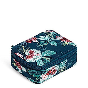 Vera Bradley Women's Cotton Travel Pill Organizer, Rose Toile - Recycled Cotton, One Size