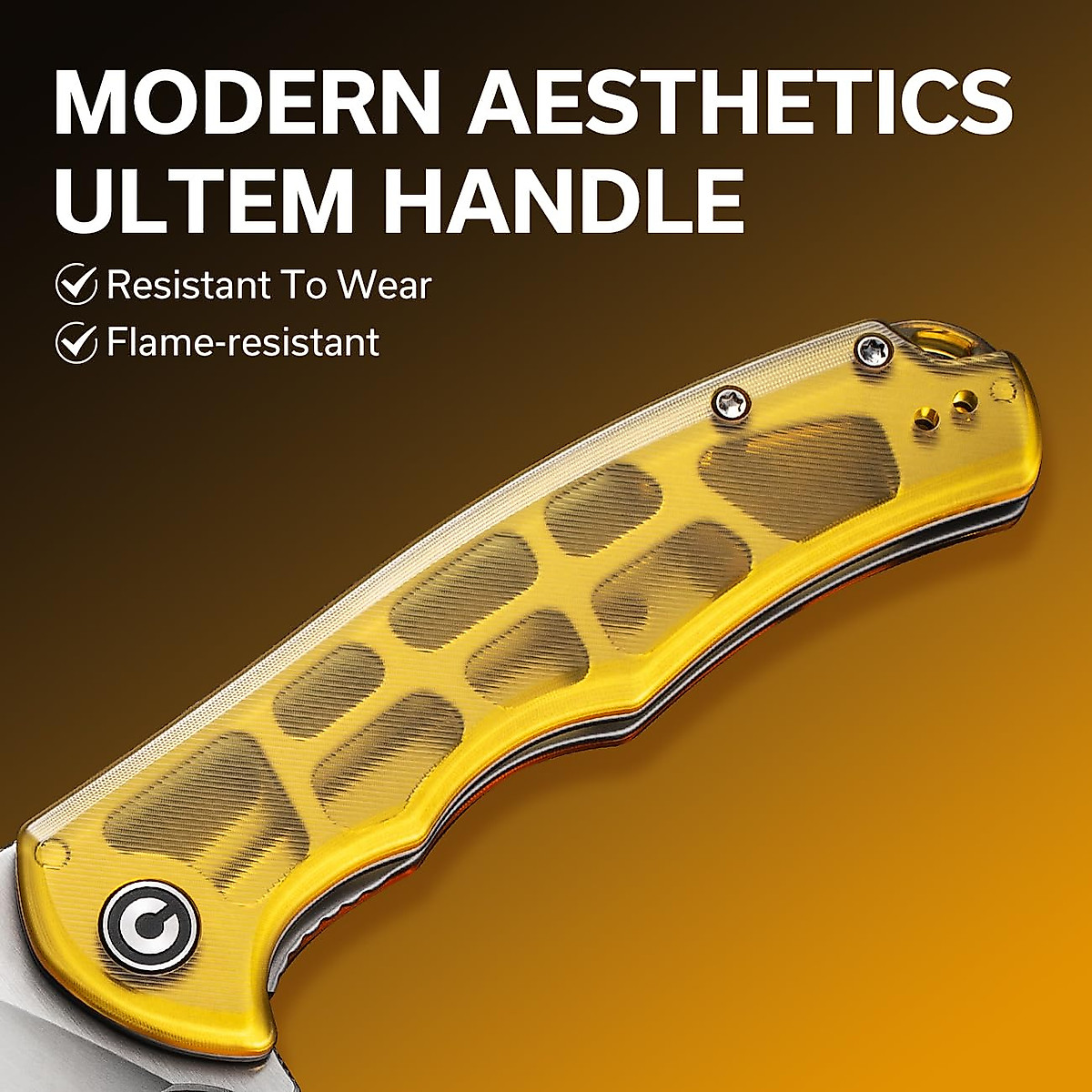 CIVIVI Praxis Pocket Folding Knife - Modern Aesthetics Ultem Handle, 3.75" Sharp Blade, Deep Carry Clip for EDC C803L