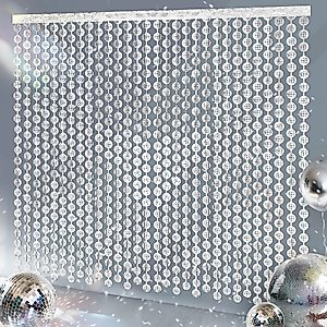 Disco Ball Foil Curtain for Last Disco Bachelorette Party Decorations,Disco Ball Backdrop Curtain,Disco Party Photography Backdrop Curtains (2 Pack)