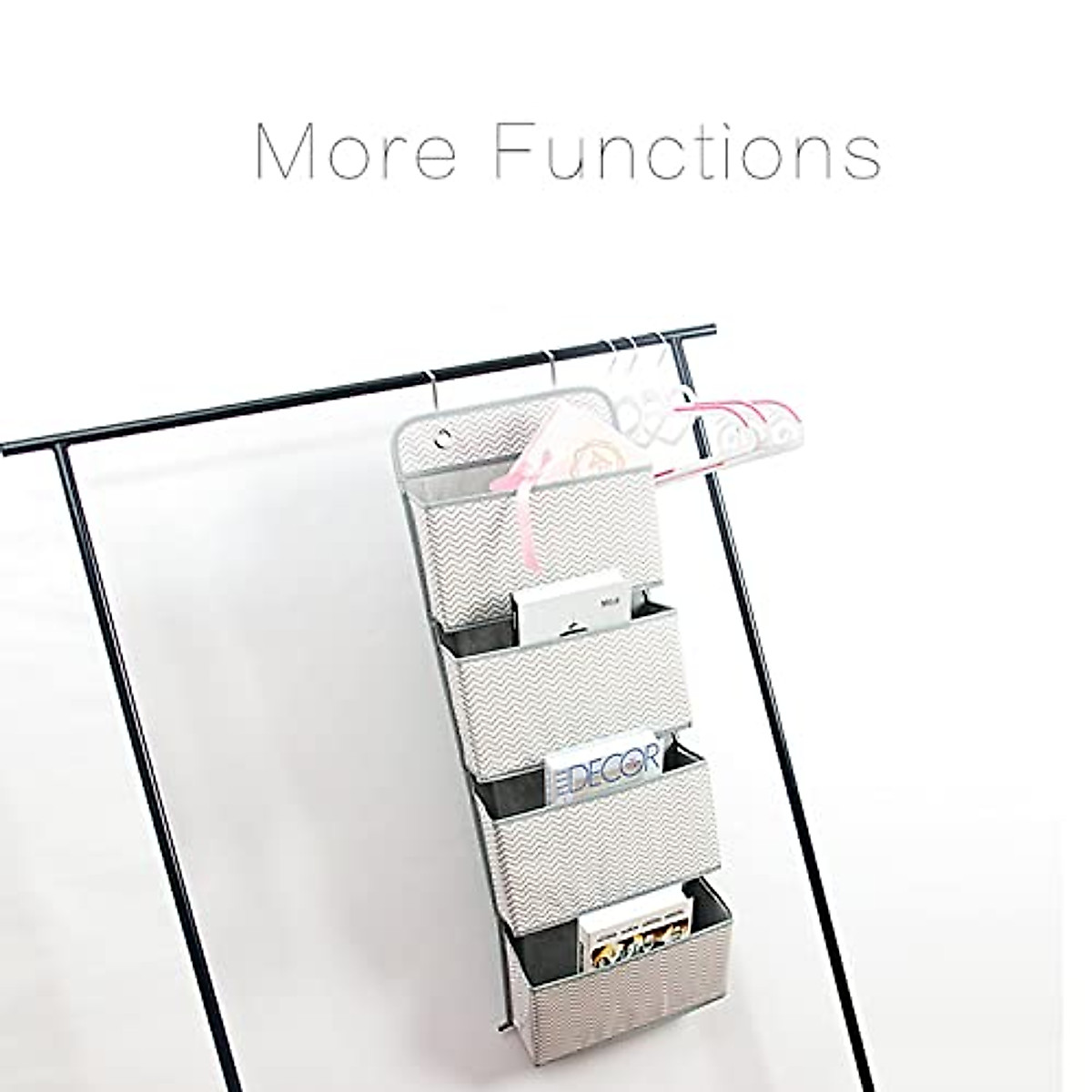 Bsxgse Storage The Shoe Shelf Door for Closet 4-Tier Over Shoe Rack Organizer Hanging Rack Under Sink Drip Tray (Grey, One Size)