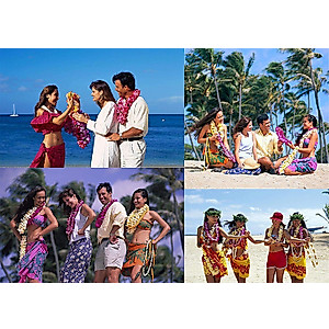 12 Pcs Thicken 41 Inch Purple Hawaiian Leis for Graduation Party, Dance Party, Photo Prop in Outdoors (12 Pcs)