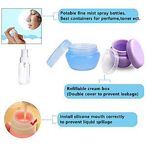 Cinlitek 10Pack Leakproof Silicone Travel Bottles,TSA-Approved Travel Toiletry Bottles for Shampoo Lotion Body Wash-Essential Travel Accessories, Travel Sized Containers for Toiletries