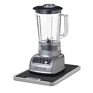 Nifty Small & Medium Appliance Rolling Tray - Silver, Home Kitchen Counter Organizer, Integrated Rolling System, Non-Slip Pad Top for Coffee Maker, Stand Mixer, Blender, Toaster