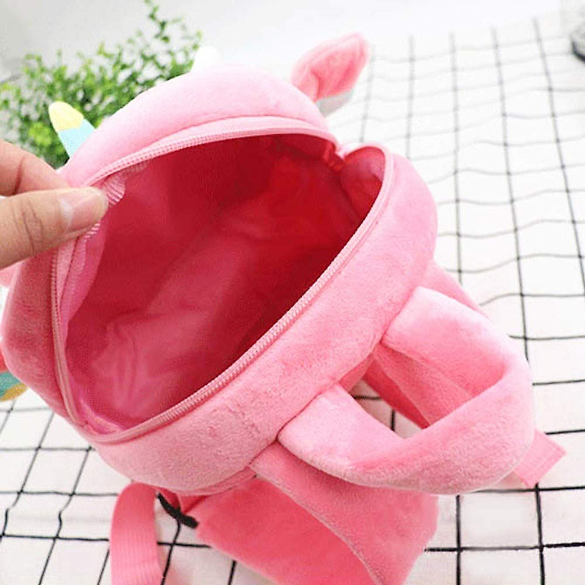 HOSBY Unicorn Backpacks Kid's Back pack Plush Bag Toy Gifts for Kids Girls Baby Double Layer (Pink Unicorn)