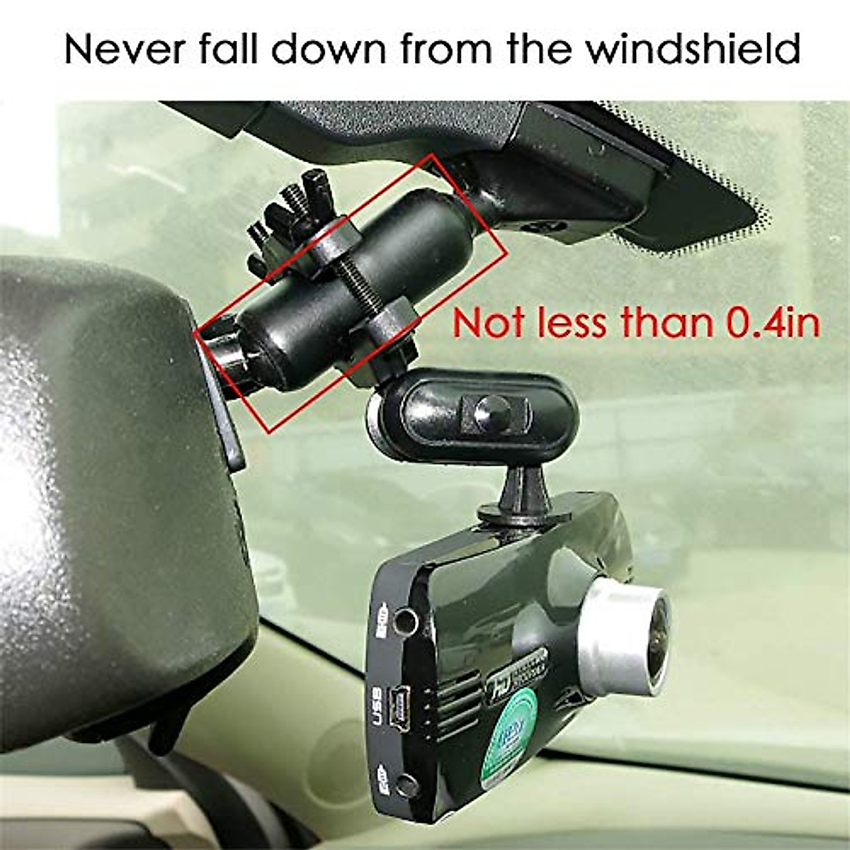Dash Cam Mount Holder - Mirror Mount, Come with 10+ Different Joints, Compatible with APEMAN, Falcon F170, Old Shark, Peztio, Rexing V1P, Roav, UGSHDI, Z-Edge，YI，Kdlinks X1, and Most Dash Cameras /GPS