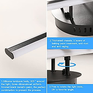 YEEZONE Modern LED Ceiling Light, LED Flush Mount Light, with Memory Remote Control Dimmable 3000K-6500K for Dining Room, Living Room, Kitchen, Bedroom, Office (Black)