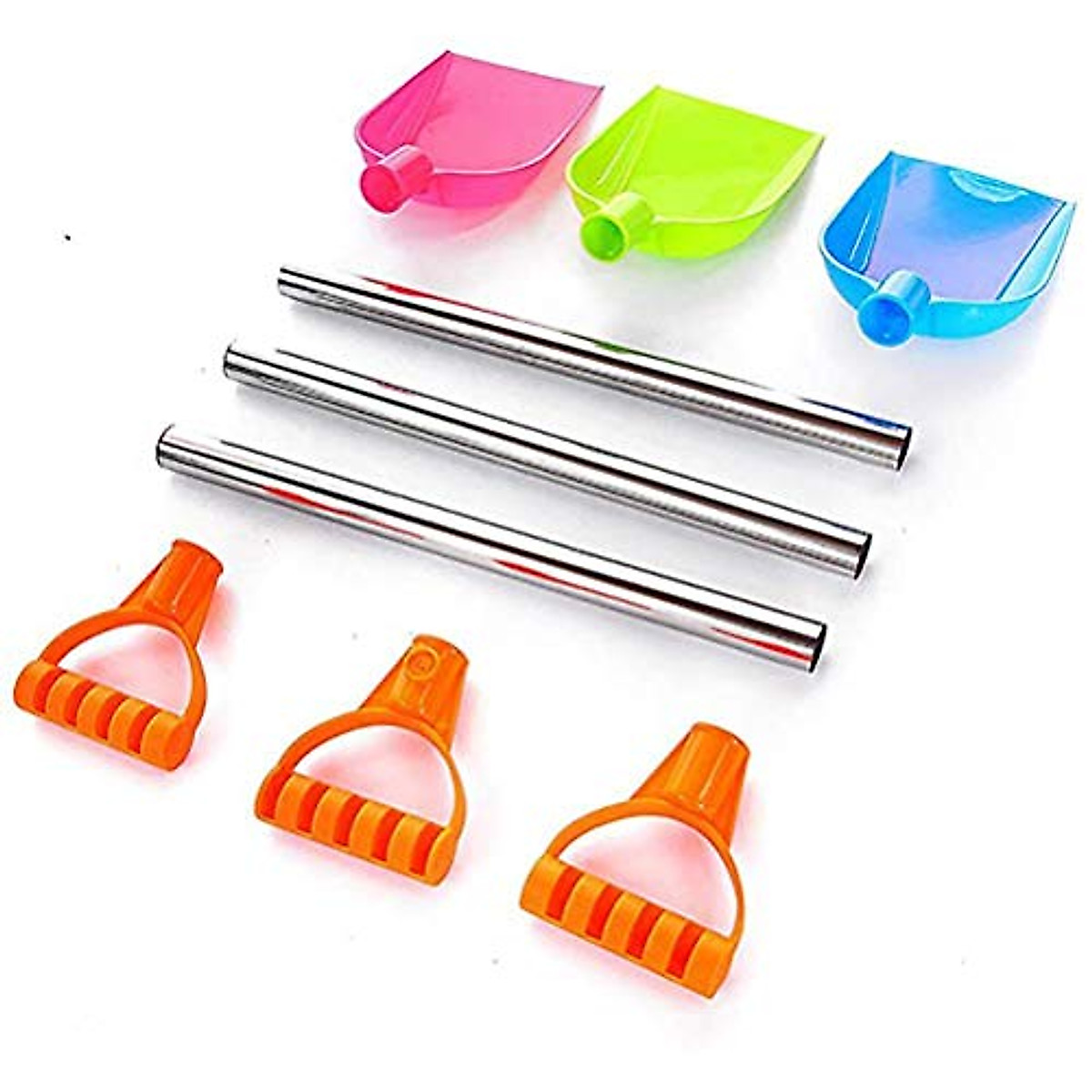 DEIHENG 4PCS Kids Outdoor Snow Shovel Children's Beach Shovel with Stainless Steel Handle Winter Snow Remover Tool Garden Shovels