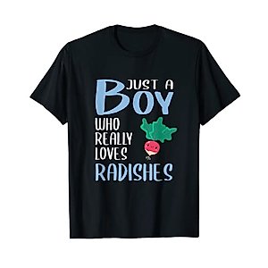 Mens Radishes Gift Just A Boy Who Really Loves Radishes T-Shirt